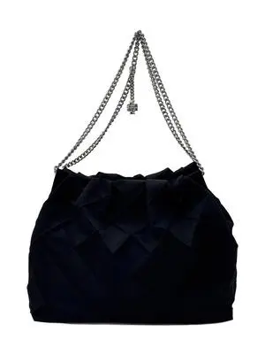 Tory Burch Fleming Nandlon Mini Hobo Handbag - Black