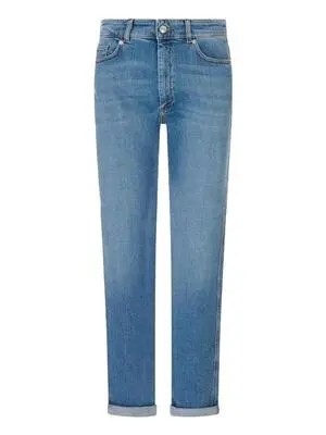 Sportmax SPORTMAX Cotton Blend Straight Leg Jeans Navy Blue