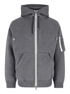Sacai Utility Zip-up Hoodie - Grey