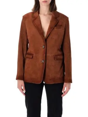 GOLDEN GOOSE Suede Blazer - Marrone