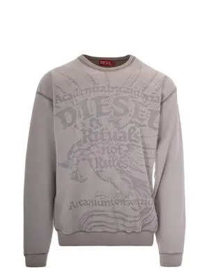 DIESEL® Graphic Crewneck Sweater - Medium/white