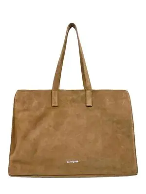 Gimaguas Maxi Shopper Handbag With Stud Embellishments - Camel