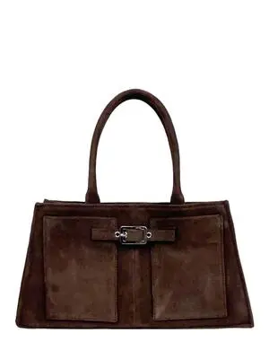 Gimaguas Suede Top Handle Handbag - Brown