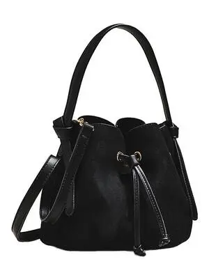 MELIE BIANCO Faux-suede Bucket Bag - Black