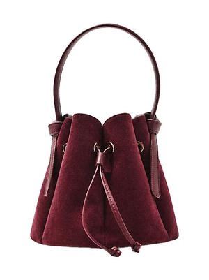 MELIE BIANCO Melie Bianco Faux-Suede Bucket Bag Red