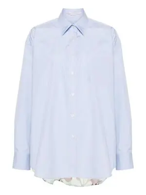 Stella McCartney Oversized Poplin Shirt With Chiffon Insert - Blue