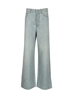 Miu Miu Miu Miu Chambray Denim Trousers Blue