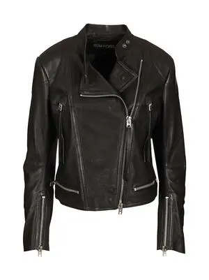 TOM FORD Lambskin Racer Jacket - Black