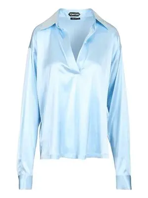 TOM FORD TOM FORD Long Sleeve Silk Polo Shirt