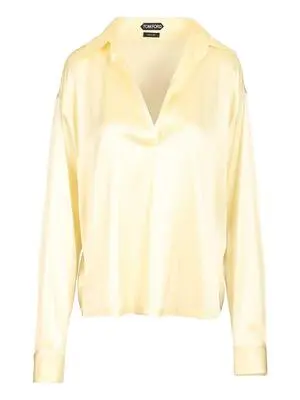 TOM FORD TOM FORD Silk Polo Shirt Yellow