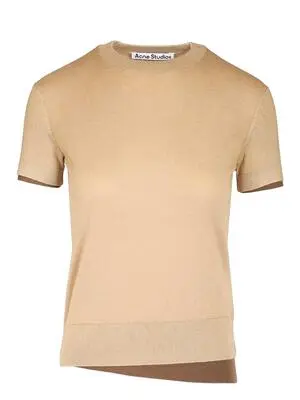 ACNE STUDIOS ACNE STUDIOS Short Sleeve Double Layer Cashmere And Silk Blend Sweater
