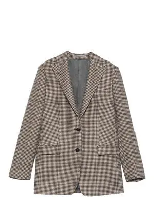 Tagliatore Bertha Houndstooth Blazer - Cream