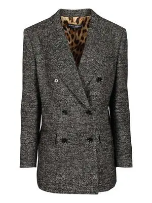 Dolce & Gabbana Double-breasted Chevron Jacket - Gray