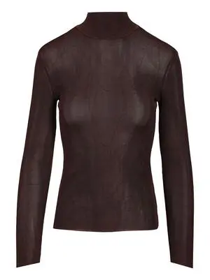 SELF-PORTRAIT SELF-PORTRAIT Ribbed Viscose High Neck Sweater