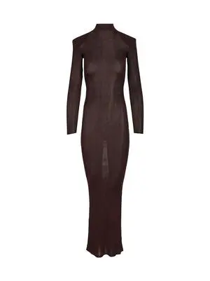 SELF-PORTRAIT SELF-PORTRAIT Long Viscose Knit Dress With Removable Shoulder Straps