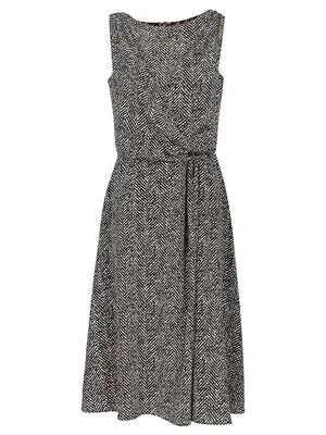 Dolce & Gabbana Heavy Crepe Chevron Print Dress - Gray