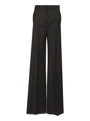 Max Mara Wide Leg Wool Trousers - Black