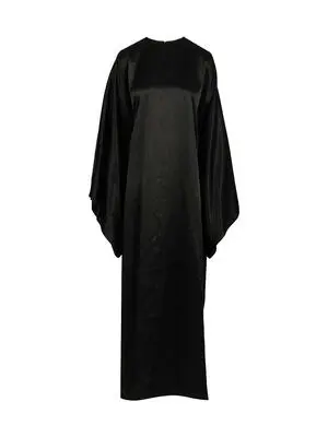 Balenciaga Maxi Dress In Satin With Flared Sleeves - Black