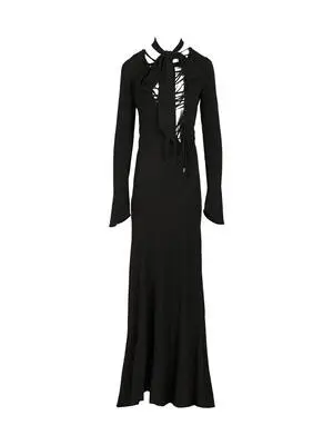 Attico Crepe Midi Dress - Black