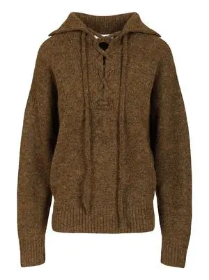 Isabel Marant Étoile Phylia Alpaca-blend Lace-up Sweater - Brown