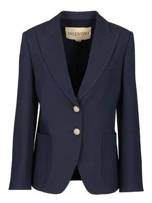 Valentino Garavani Crepe Couture Blazer - Blue