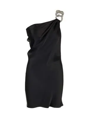Stella McCartney Falabella One-shoulder Mini Dress With Crystal Embellishment - Black