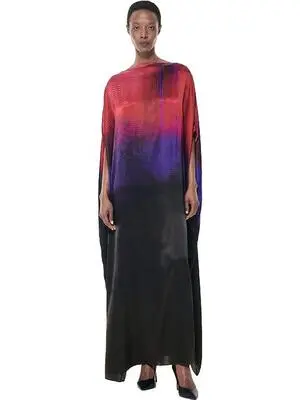 LEEM Gradient Printed Silk Kaftan - Multicolor