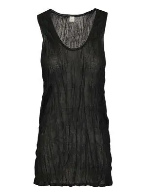 TOTÊME TOTEME Crinkled Knit Boat Neck Sleeveless Tank