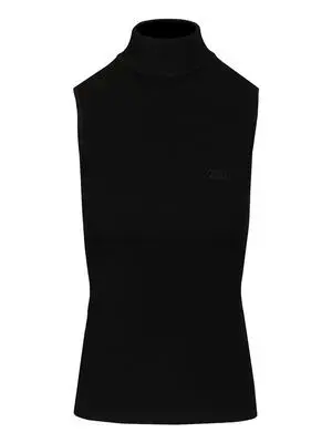 Loewe Sleeveless High Neck Top - Black
