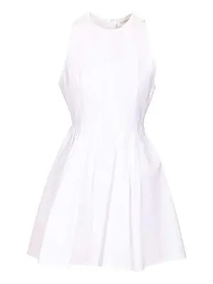 Sportmax Sleeveless Washed Cotton Mini Dress - White