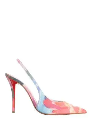 CHRISTIAN LOUBOUTIN Christian Louboutin "Miss Z" Sling Back Pumps In Peonies Print Fabric