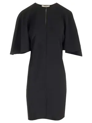 Chloé Cape Sleeves Mini Dress - Black