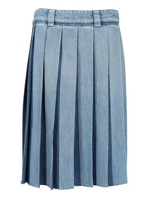 Miu Miu Pleated Denim Skirt - Blue