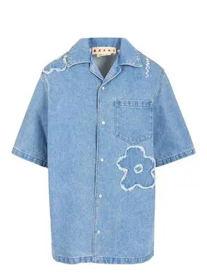Marni Denim Shirt With Applique - Blue