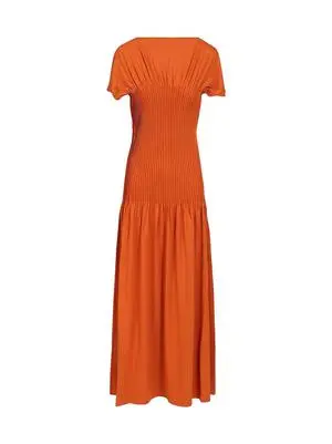TOTEME Pleated Jersey Dress - Orange