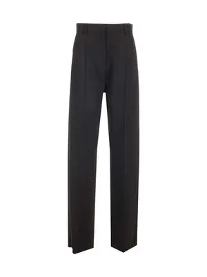 Valentino Garavani Grisaille Wool Trousers - Black