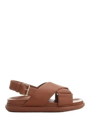 Marni Fussbett Leather Sandal - Brown