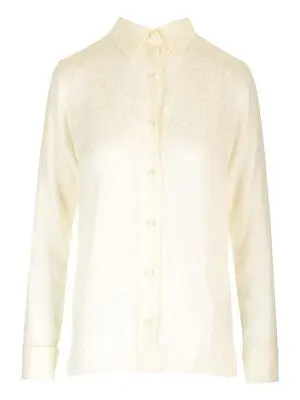 Palm Angels Silk Monogram Shirt - White