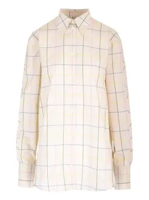 TOTÊME TOTEME Relaxed Fit Cotton Shirt With Pointed Collar And Asymmetric Hem