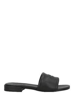 Kenzo Leather Embossed Logo Slide Sandals - Black