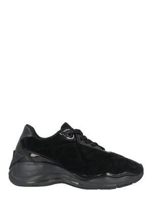 Emporio Armani Chunky Quilted Velvet Sneakers - Black