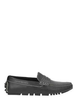 Emporio Armani Leather Driving Shoes - Black