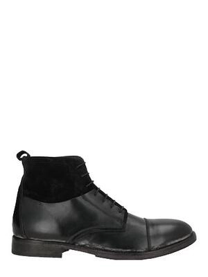 Moma Calfskin And Suede Lace-up Ankle Boots - Black