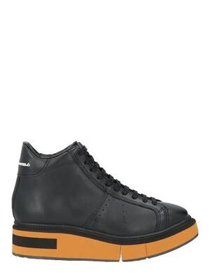 PALOMA BARCELO High-top Leather Sneakers With Wedge - Black