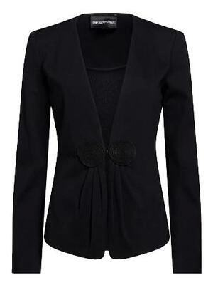 Emporio Armani Single-breasted Embellished Blazer - Black