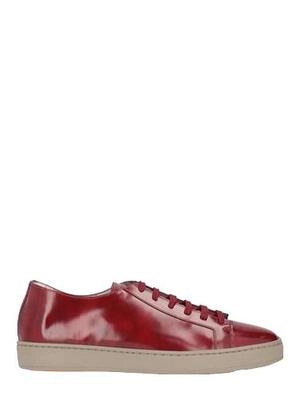 Santoni Leather Lace-up Sneakers - Red