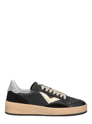 4B12 Leather Low-top Sneakers With Embellishments - Black