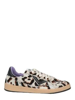 4B12 Low-top Calf Hair Sneakers With Animal Print - Off White