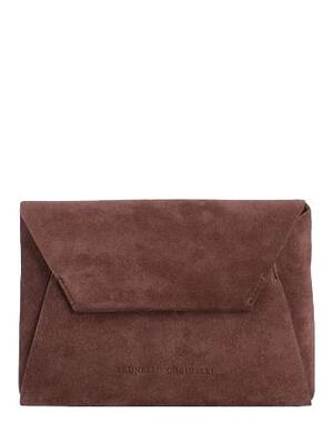 Brunello Cucinelli Suede Clutch - Brown