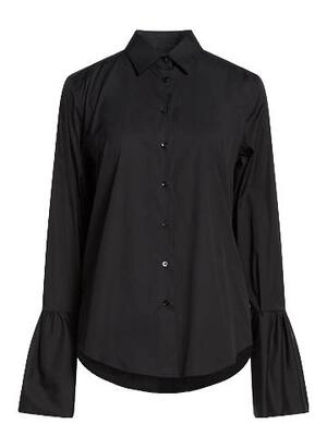 SARA ROKA SARA ROKA Black Cotton And Polyamide Blend Shirt With Stretch